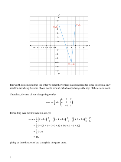 Lesson: Using Determinants to Calculate Areas | Nagwa