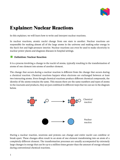 Lesson: Nuclear Reactions | Nagwa