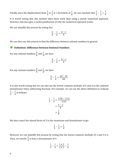 Lesson: Subtraction of Rational Numbers | Nagwa