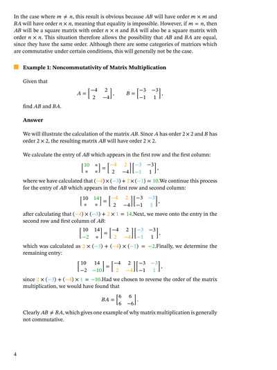 Lesson: Properties of Matrix Multiplication | Nagwa