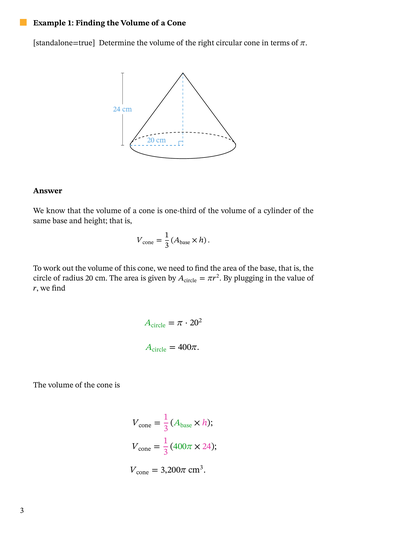 Lesson: Volumes of Cones | Nagwa