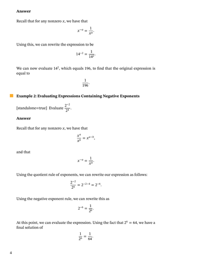 Lesson: Simplifying Monomials: Negative Exponents | Nagwa