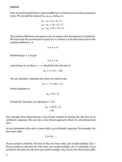 Lesson: Using Arithmetic Sequence Formulas | Nagwa