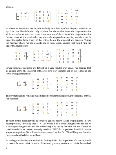 Lesson: LU Decomposition: Doolittle’s Method | Nagwa