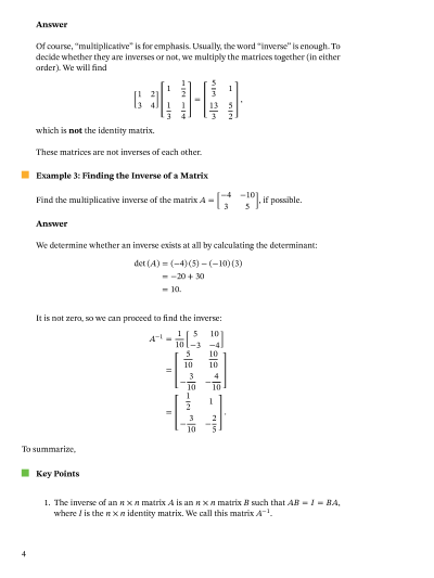Lesson: Inverse of a 2x2 Matrix | Nagwa