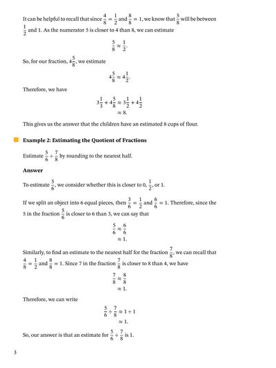 Lesson: Estimating Quotients of Fractions | Nagwa