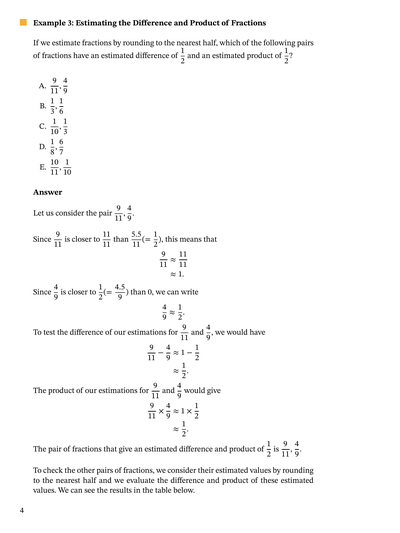 Lesson: Estimating Quotients of Fractions | Nagwa