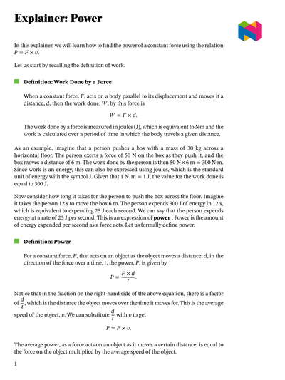 Lesson: Power | Nagwa