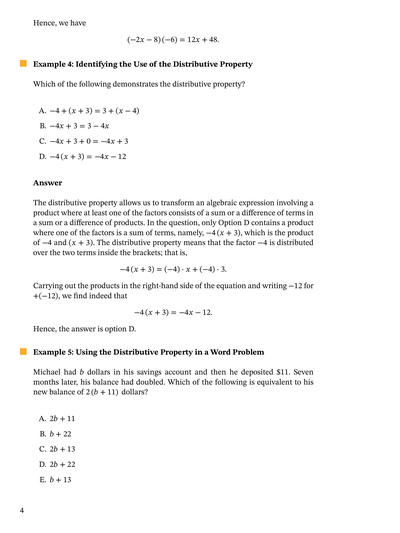 Lesson: Rewriting Expressions Using the Distributive Property | Nagwa