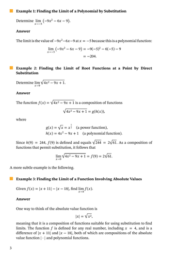 Lesson: Limits by Direct Substitution | Nagwa