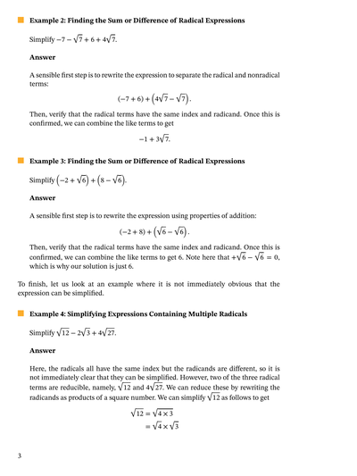 Lesson: Adding and Subtracting Radical Expressions | Nagwa