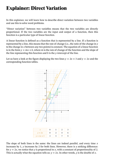 Lesson: Direct Variation | Nagwa