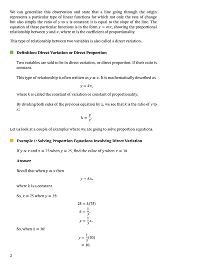 Lesson: Direct Variation | Nagwa