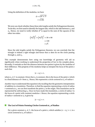 Lesson Loci In The Complex Plane Using The Modulus Nagwa