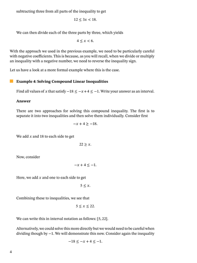 Lesson Compound Linear Inequalities Nagwa