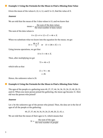 Lesson: The Mean of a Data Set | Nagwa