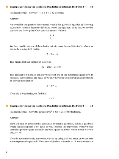 Lesson: Solving Quadratic Equations: Factoring | Nagwa