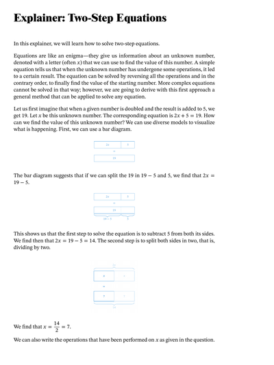 Lesson: Two-Step Equations | Nagwa