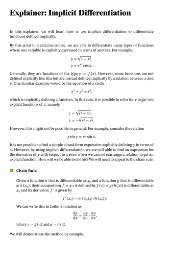 Lesson: Implicit Differentiation | Nagwa
