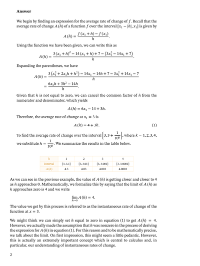Lesson: Average and Instantaneous Rates of Change | Nagwa