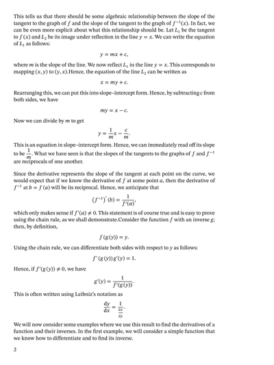 Lesson: Differentiation of Inverse Functions | Nagwa