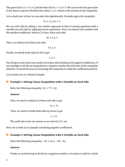 Lesson: Two-Step Linear Inequalities | Nagwa