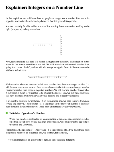 Lesson: Integers on a Number Line | Nagwa
