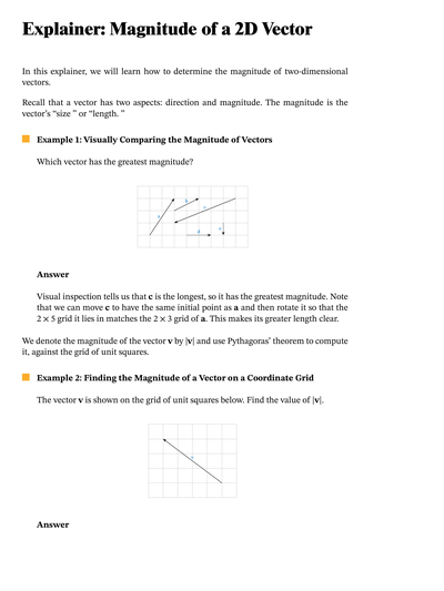 Lesson: Magnitude of a 2D Vector | Nagwa