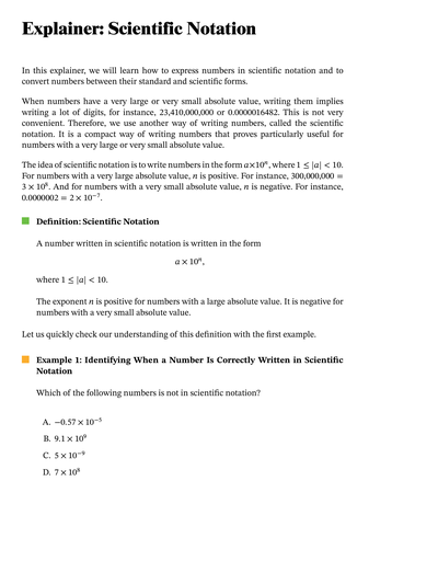 Lesson: Scientific Notation | Nagwa