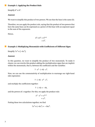 Lesson: Multiplying Monomials | Nagwa
