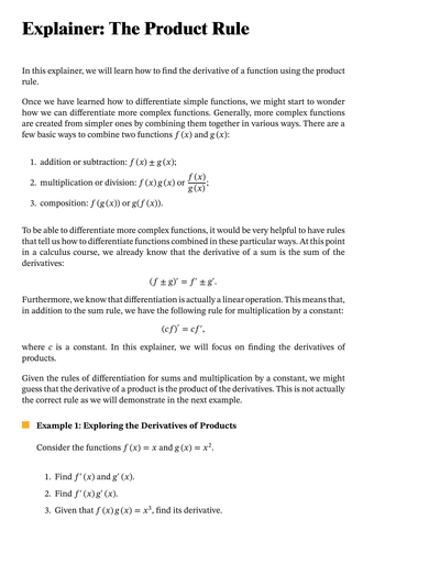 Lesson: The Product Rule | Nagwa