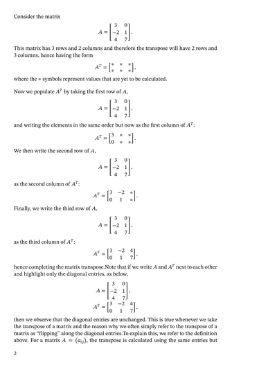 Lesson: Transpose of a Matrix | Nagwa
