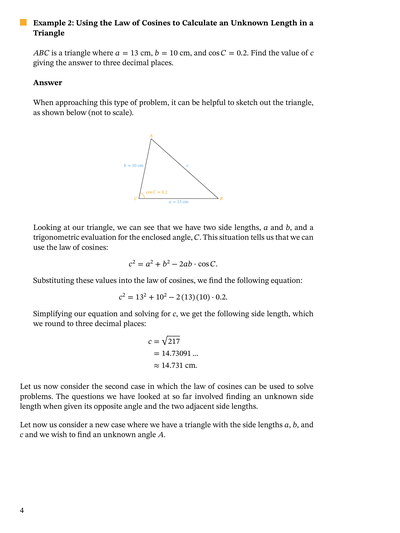 Lesson: Law of Cosines | Nagwa