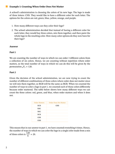 Lesson: Counting Using Combinations | Nagwa
