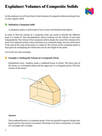 Lesson: Volumes of Composite Solids | Nagwa