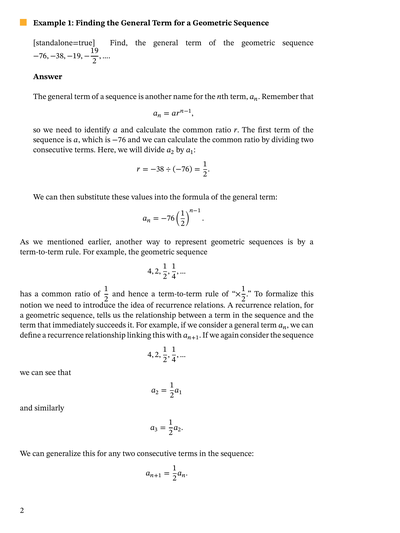 Lesson: Finding the nth Term of a Geometric Sequence | Nagwa