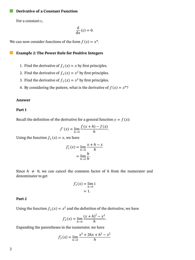 Lesson: Power Rule of Derivatives | Nagwa