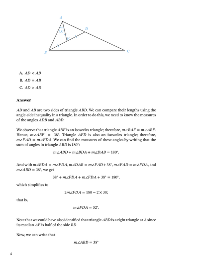 Lesson: Inequality in One Triangle: Angle–Side | Nagwa