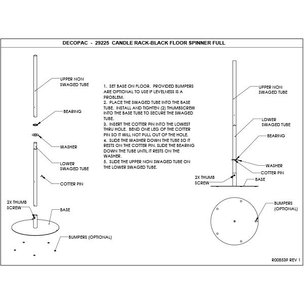 29225 Candle Rack Black Floor Spinner Full Rack Setup Instructions ...