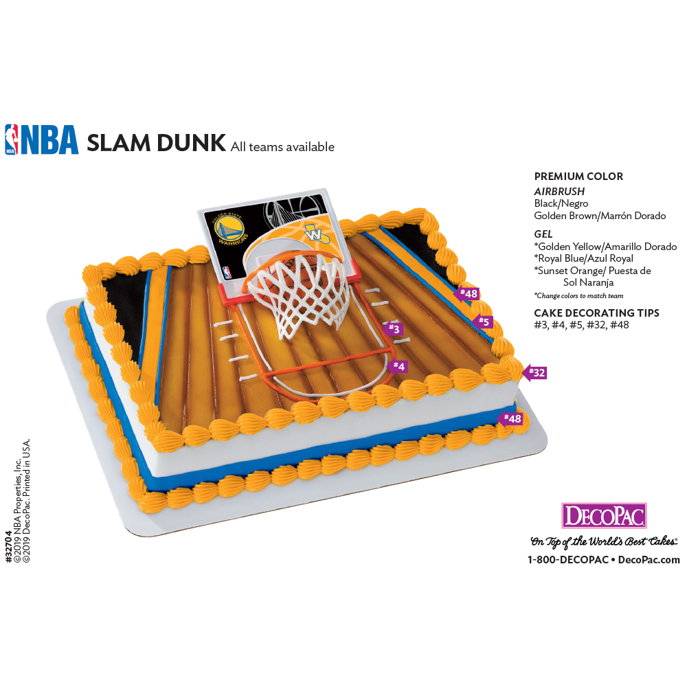 NBA Slam Dunk, All Teams Cake Decorating Instruction Card | DecoPac