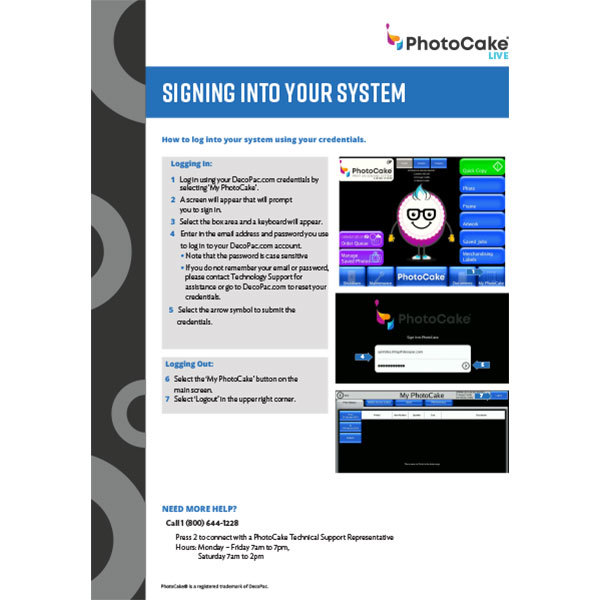 PhotoCake® LIVE - Login Instructions | DecoPac