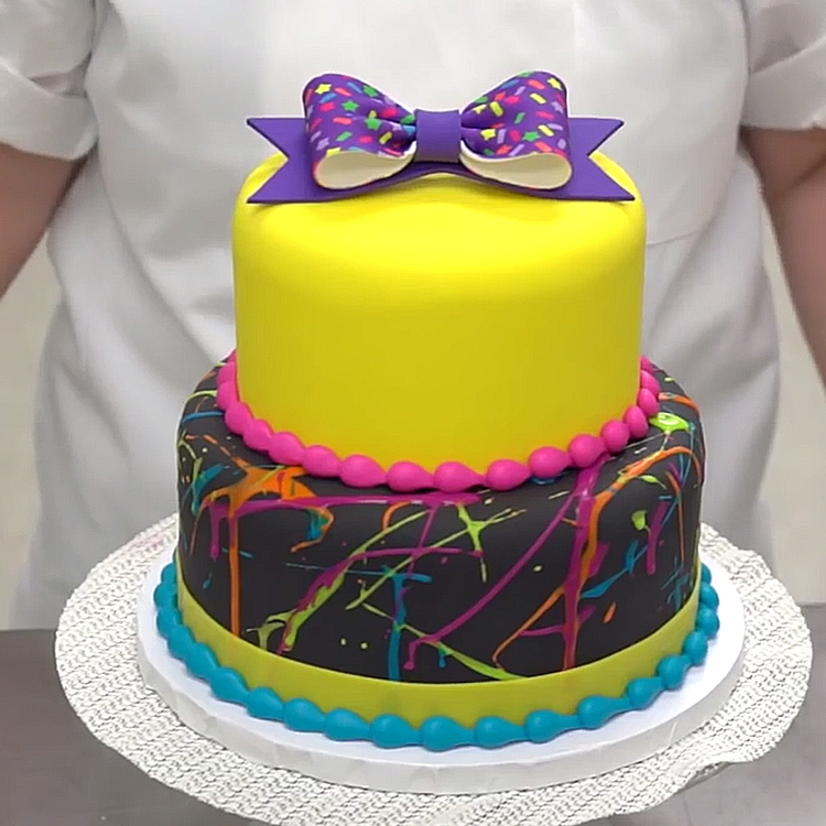 DecoTips: How-To Decorate a Fluorescent Glow Round Stacked Cake | DecoPac