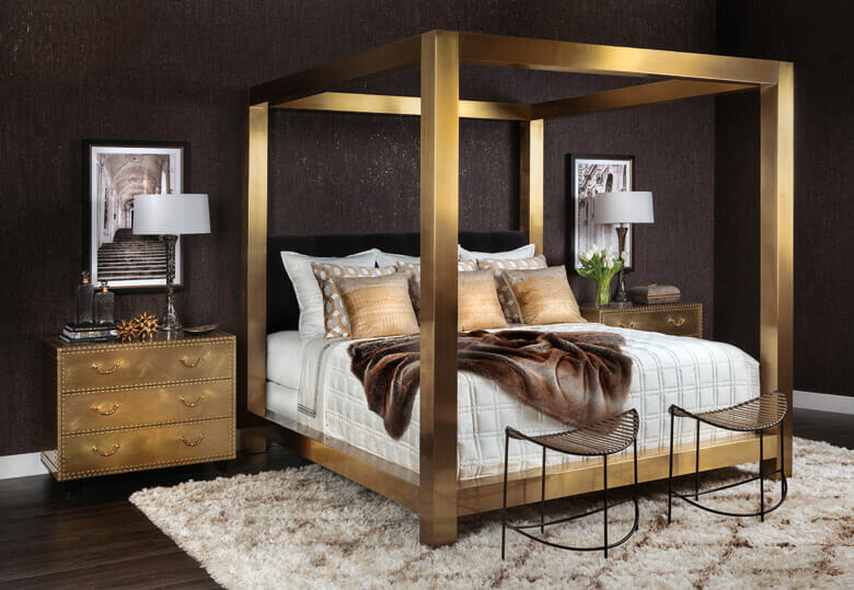 Elegant Gold Accented Bedroom Transformation | Decorilla