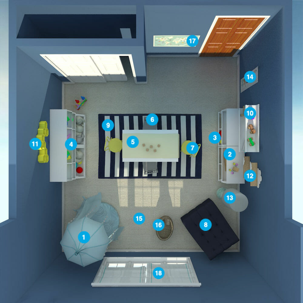 Fun Blue Kids Playroom | Decorilla