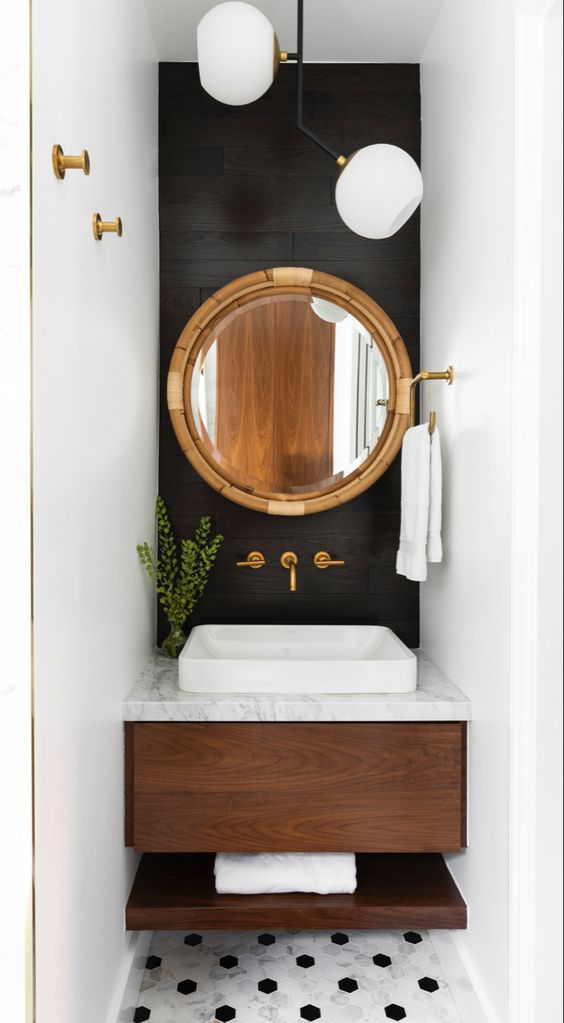 Bold and Impressive Powder Room | Decorilla
