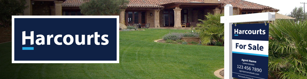 Harcourts Signs - Open House Signs - Name Riders - Feather Flags | Dee ...