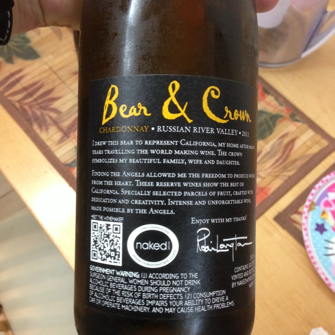 Robin Langton Bear & Crown Chardonnay