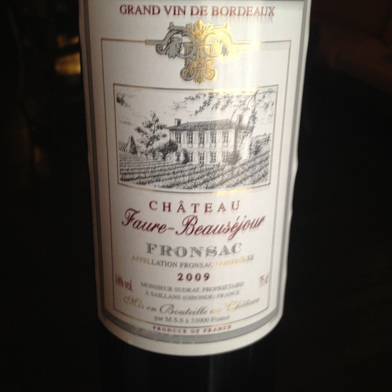 Château Faure-Beauséjour Fronsac Red Bordeaux Blend