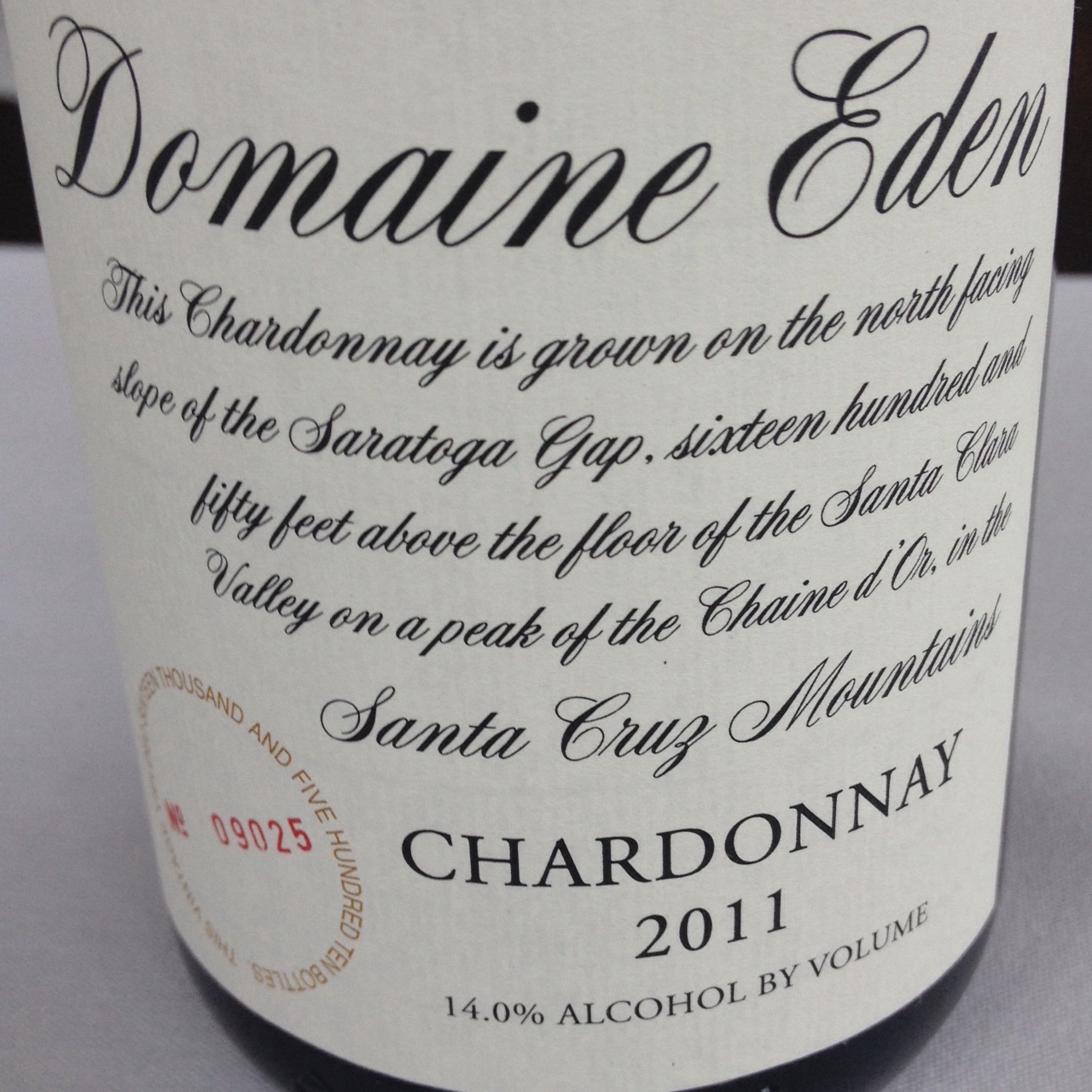 Domaine Eden Santa Cruz Mountains Chardonnay