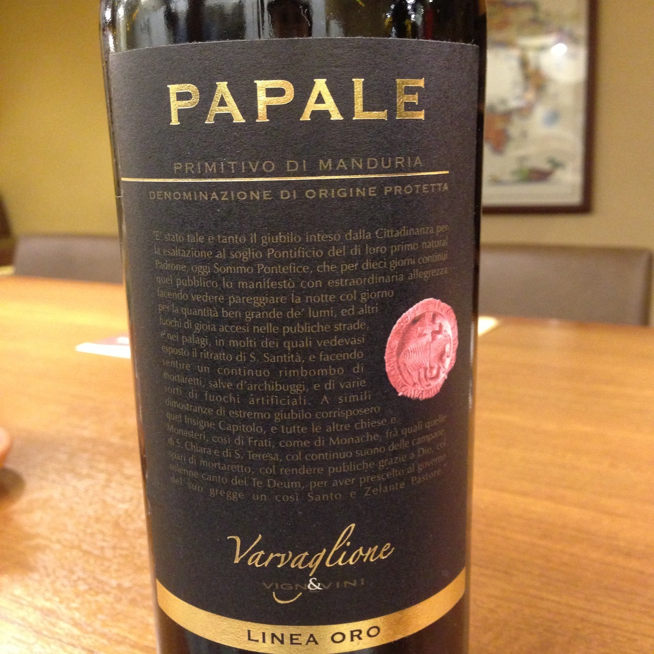 Vigne e Vini Varvaglione Papale Linea Oro Primitivo di Manduria